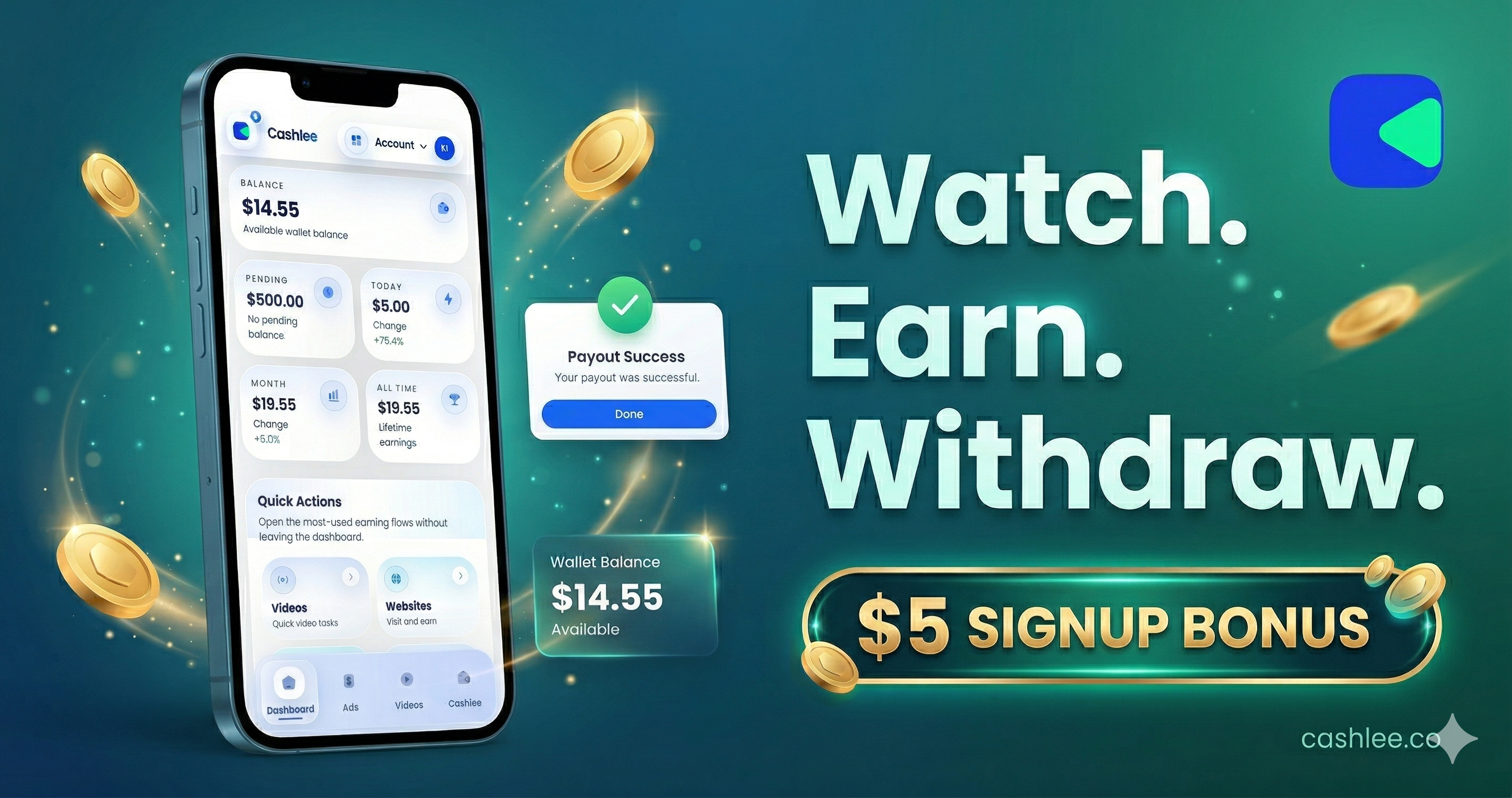 Cashlee | Watch. Earn. Withdraw.